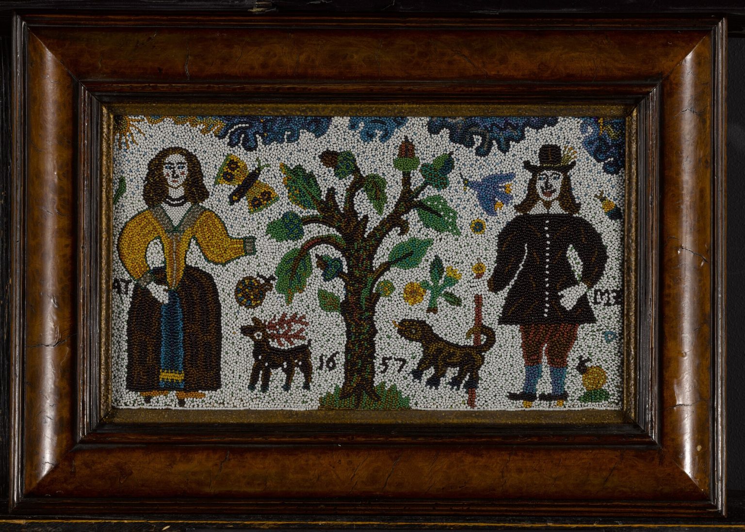 17th Century: beadwork picture 1657 - Medieval Beads